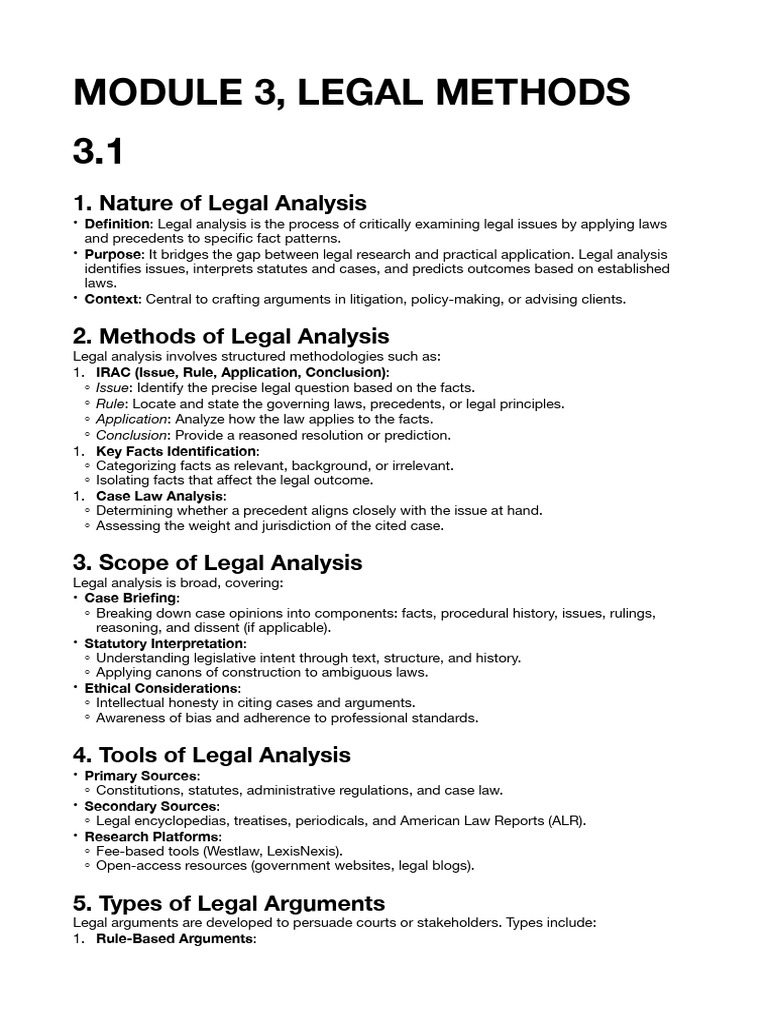 Module 3, Legal Methods | PDF | Precedent | Case Law