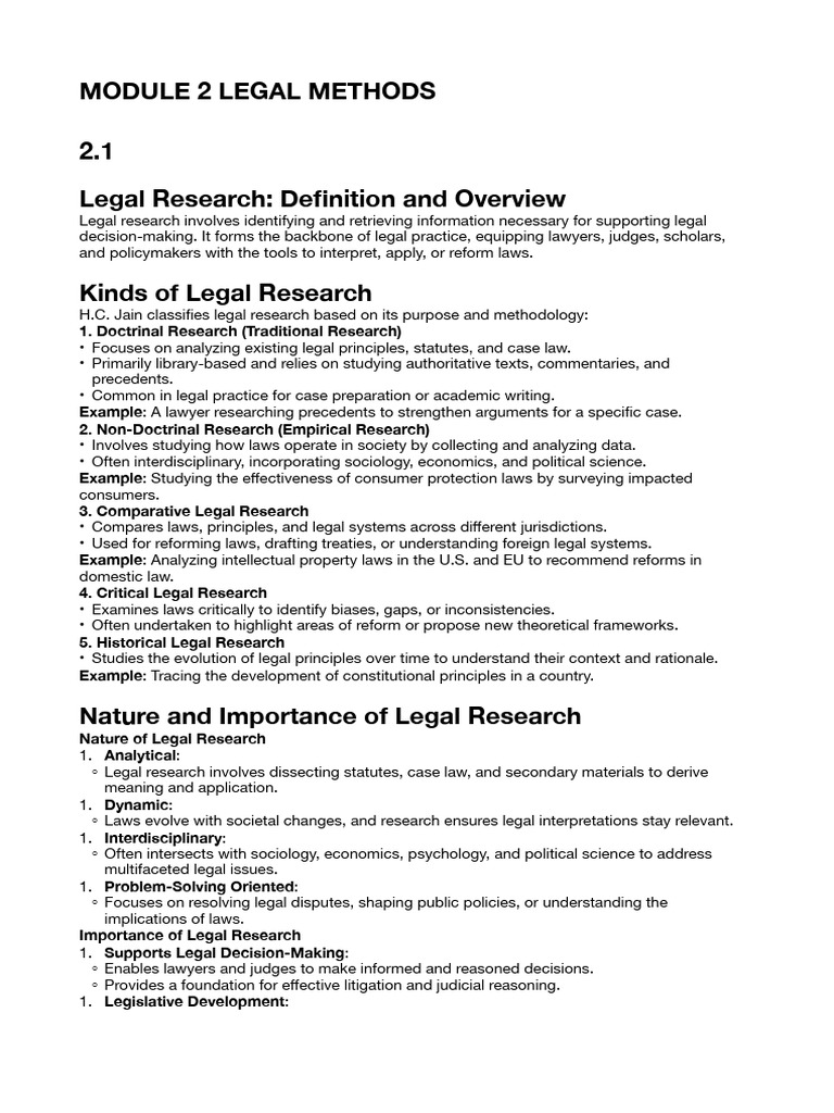 Module 2 Legal Methods | PDF | Precedent | Obiter Dictum