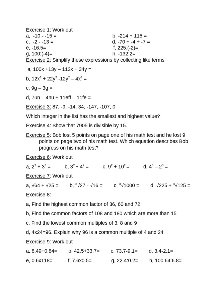 Math Test | PDF