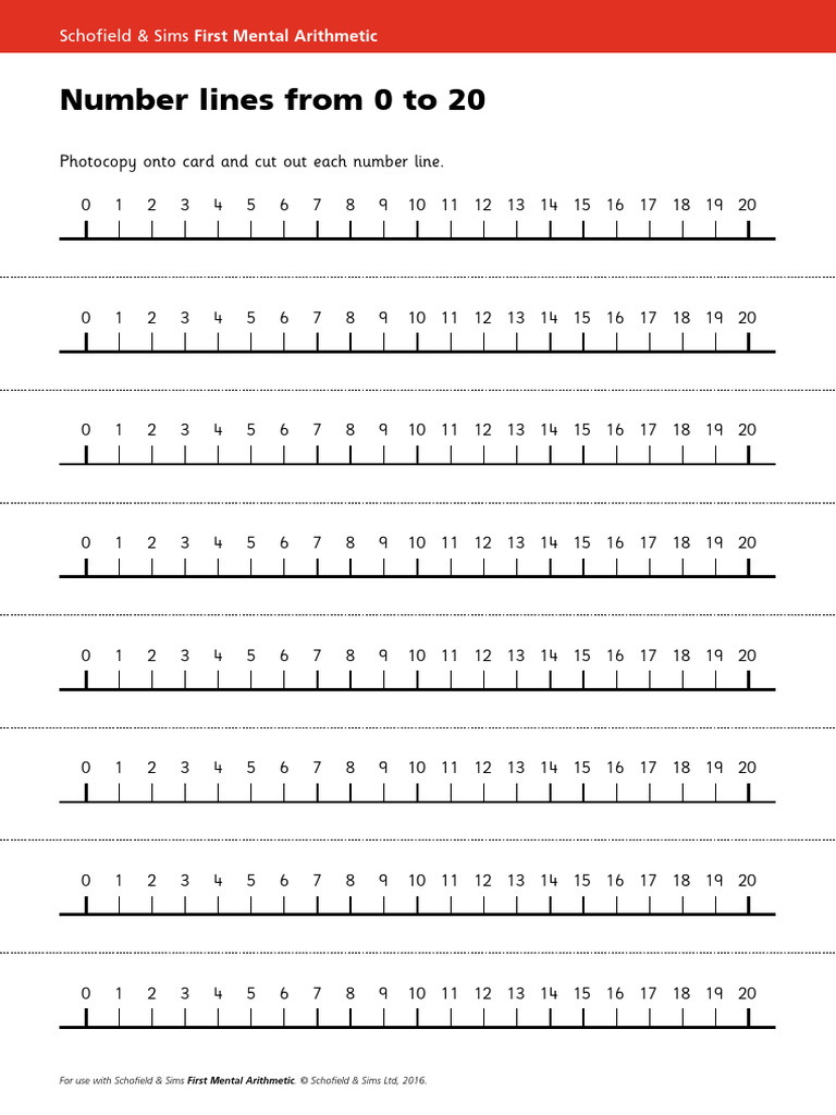 First Mental Arithmetic Maths Facts Number Lines From 0 To 20 | PDF
