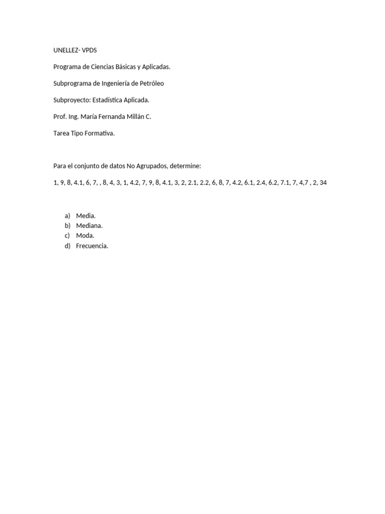 Formativa Estadistica Modulo I | PDF