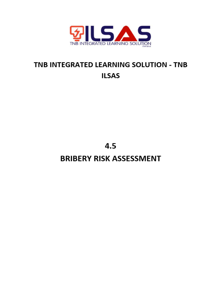 4.5 Bribery Risk Assessment | PDF | Risk | Bribery