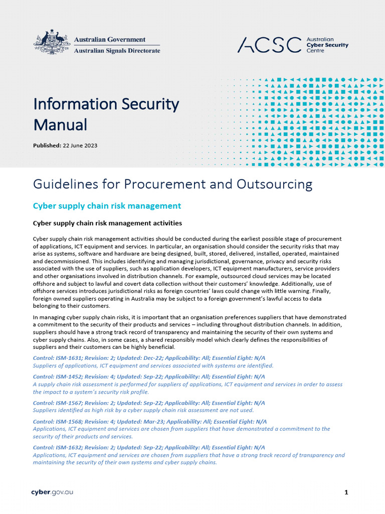 ISM - Guidelines For Procurement and Outsourcing (June 2023) | PDF ...