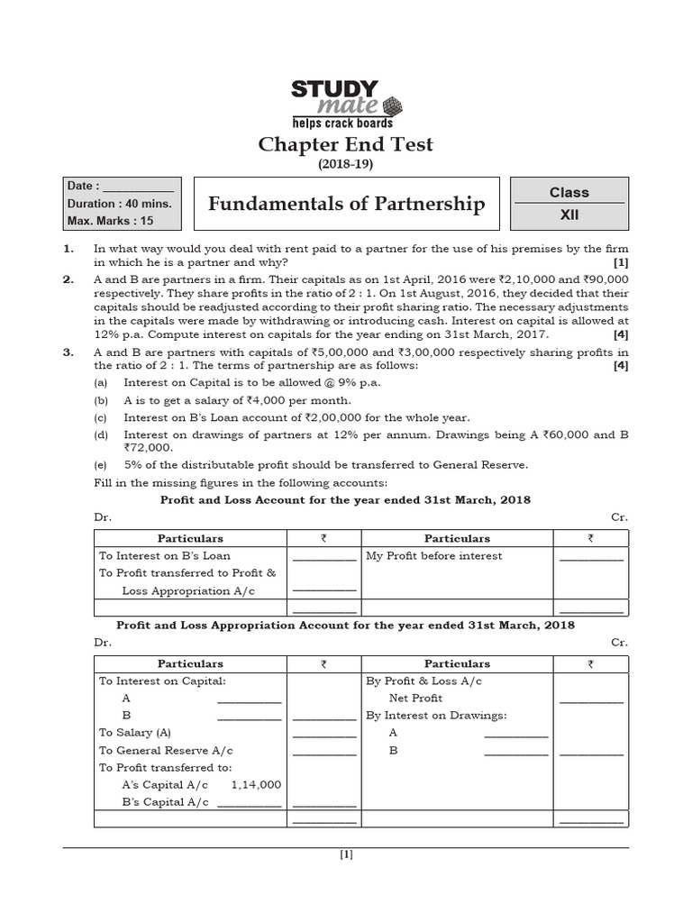 Partnership Accounting and Profit Distribution | PDF | Interest ...