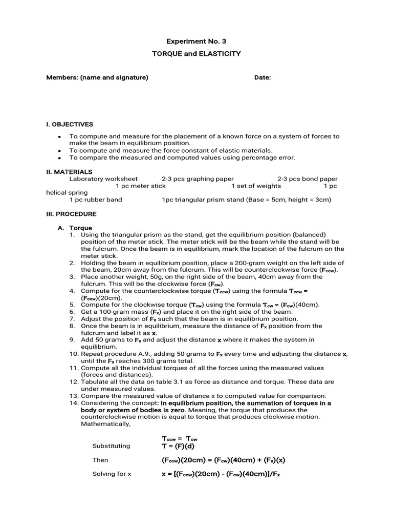 20.2 Lab Act 3 Rotational | PDF | Force | Torque