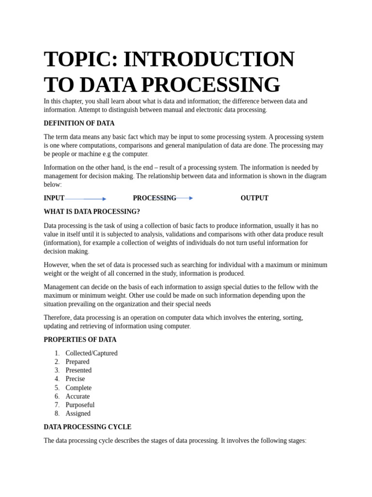 Data Processing Year 10 Term 1 | PDF | Microcomputers | Integrated Circuit