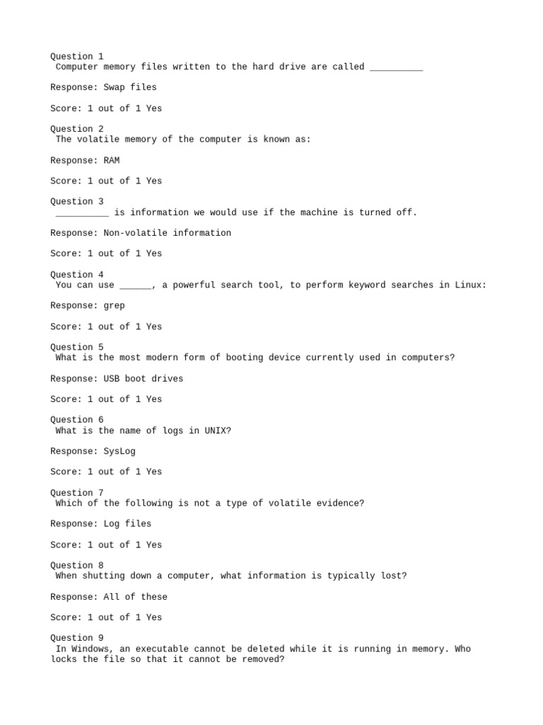 BBAIT Using Data From Operating Systems Quiz 4 | PDF