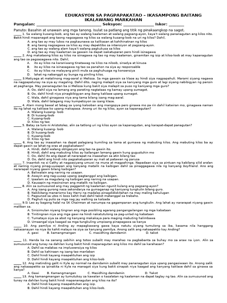 Reviewer 2nd Quarter Reviewer | PDF