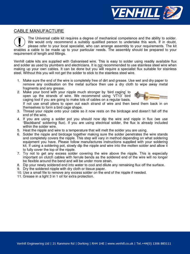 Cable Construction | PDF | Soldering | Wire