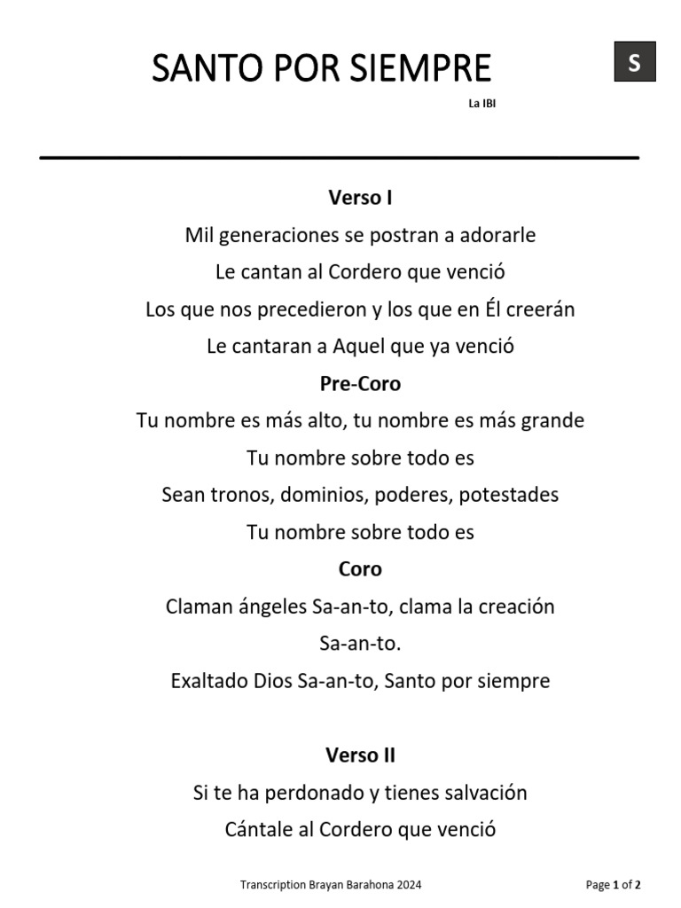 Santo Por Siempre - La IBI | PDF