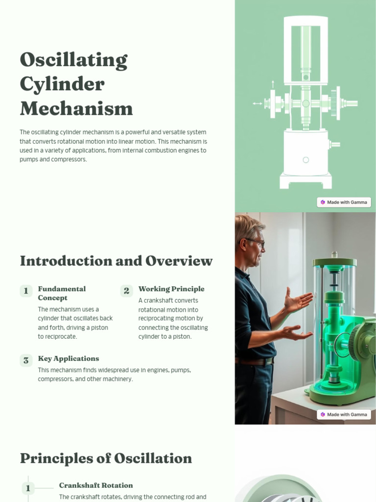 Oscillating Cylinder Mechanism | PDF | Piston | Engines