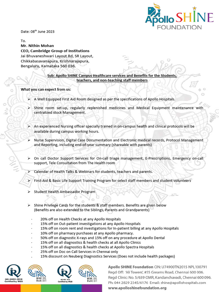 Apollo Shine Services & Benefits For Cambridge Institute of Technology ...