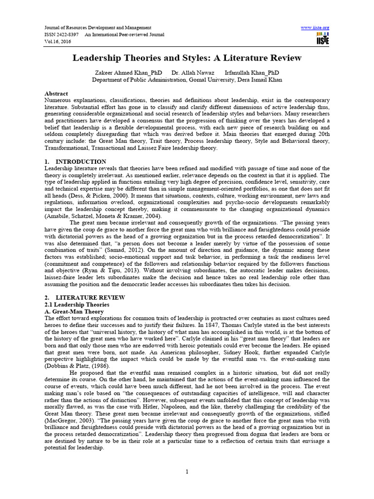 Leadership Theories and Styles | PDF | Leadership | Transformational ...