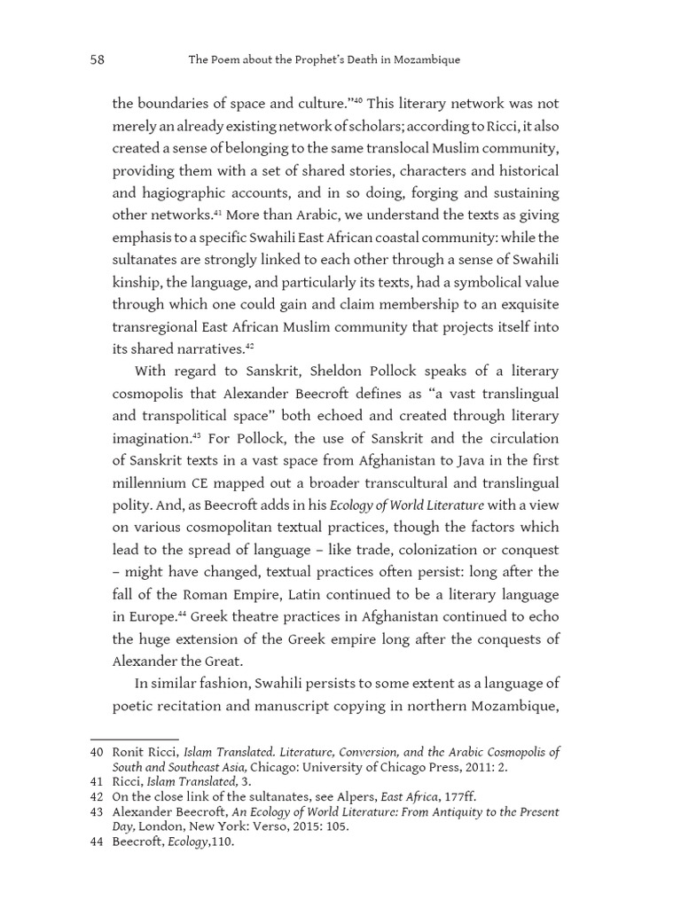 The Poem About The Prophets Death in Moz015 | PDF