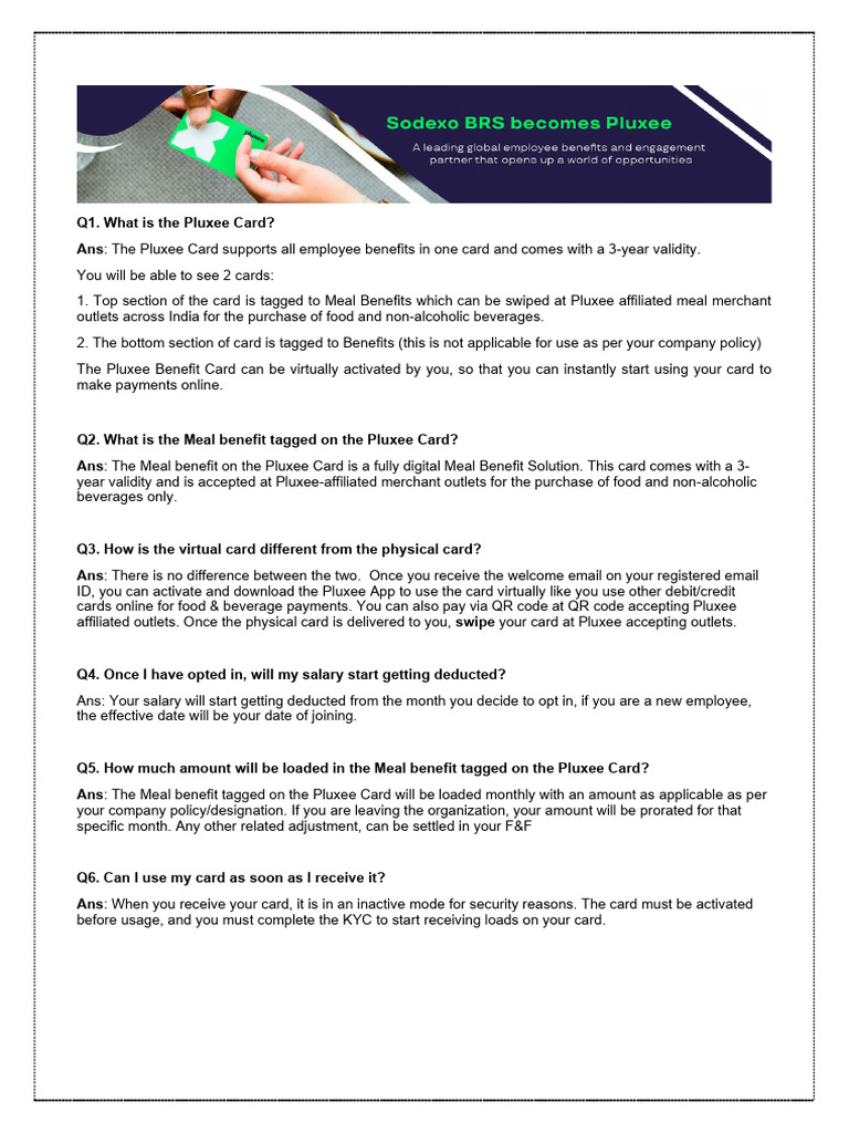 Pluxee Card Activation and Benefits Guide | PDF | Credit Card | Computing
