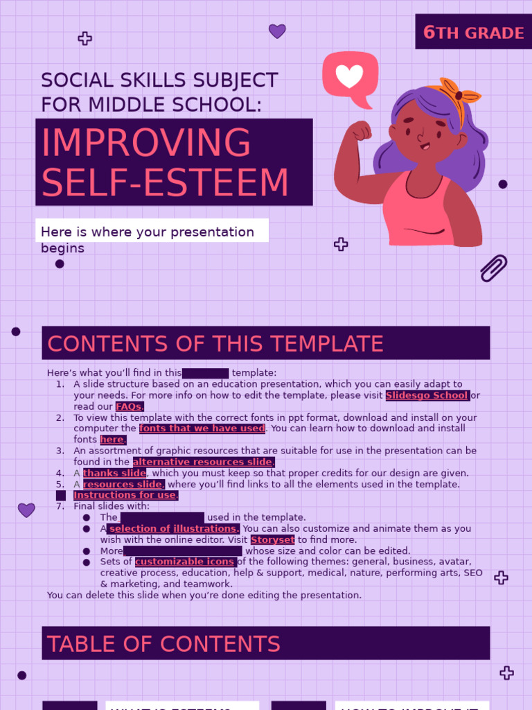 Social Skills Subject For Middle School - 6th Grade - Improving Self ...
