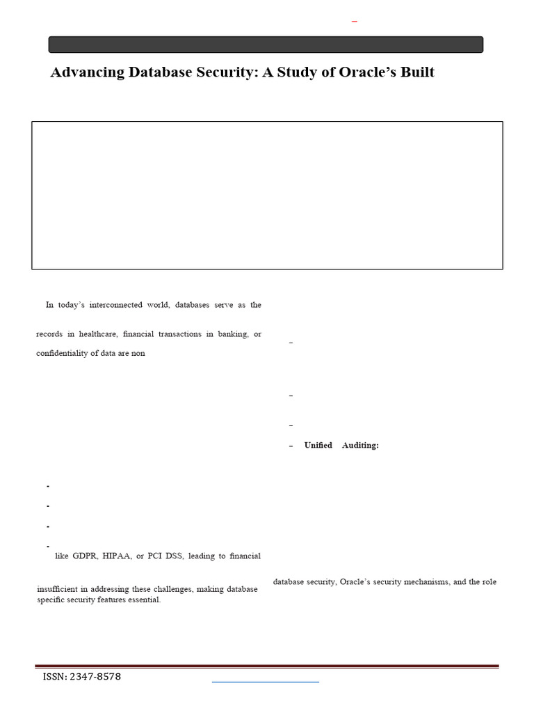 Oracle Database Security Features | PDF | Databases | Security
