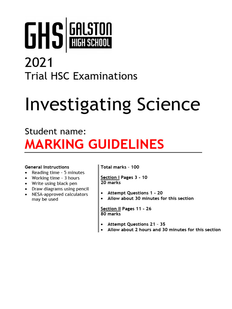 2021 HSC Investigating Science Exam Guide | PDF | Radioactive Decay | Force