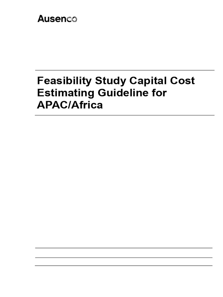 Feasibility Study Capital Cost Estimating Guideline For APAC Africa | PDF | Specification ...