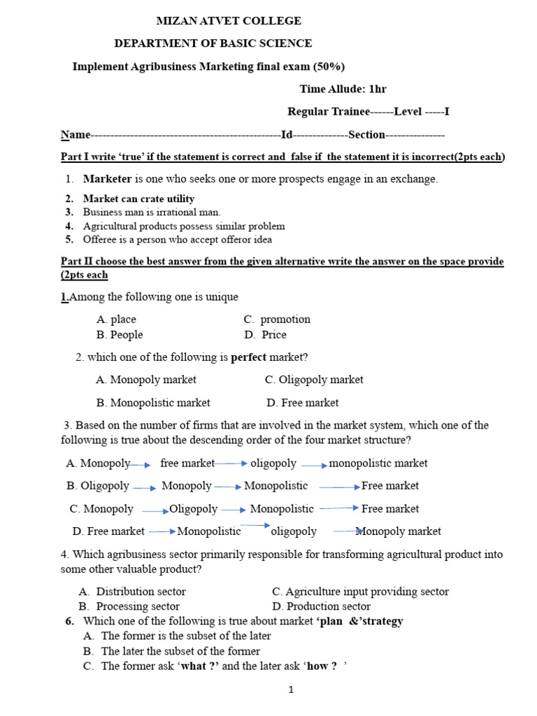 Exam Marketing Missing Student | PDF | Monopoly | Market Segmentation