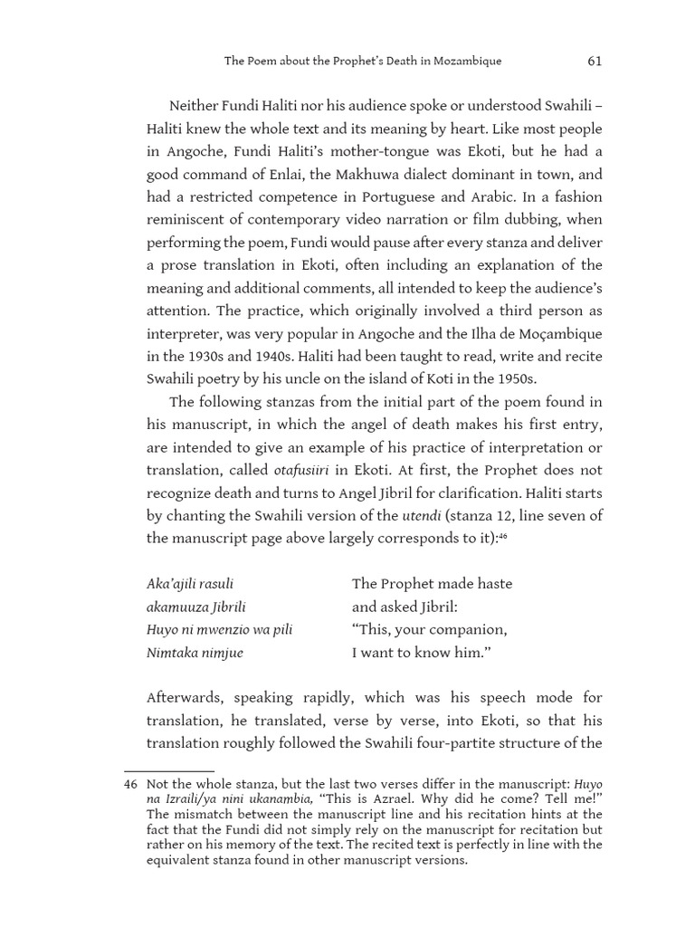 The Poem About The Prophets Death in Moz018 | PDF