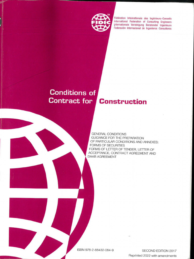 FIDIC Red Book - Construction (Second Edition 2017 - Reprinted 2022) | PDF