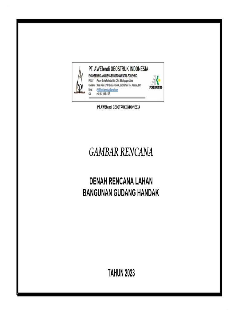 Denah Rencana Gudang Handak 2023 | PDF