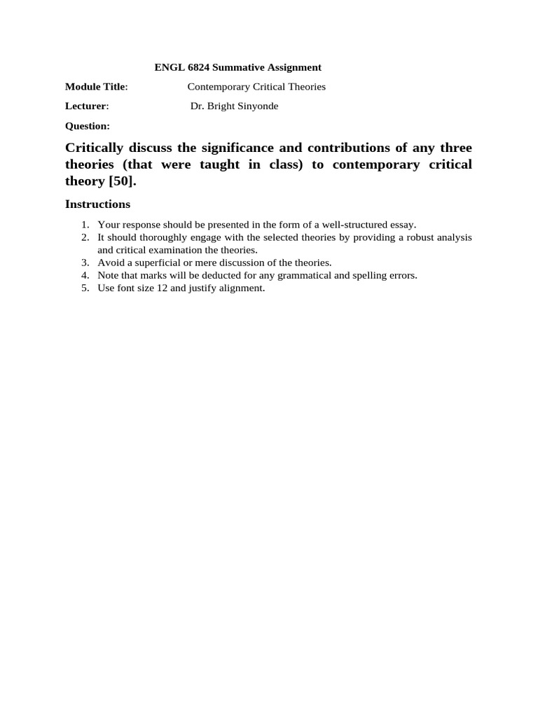 ENGL 6824 Summative Assignment | PDF