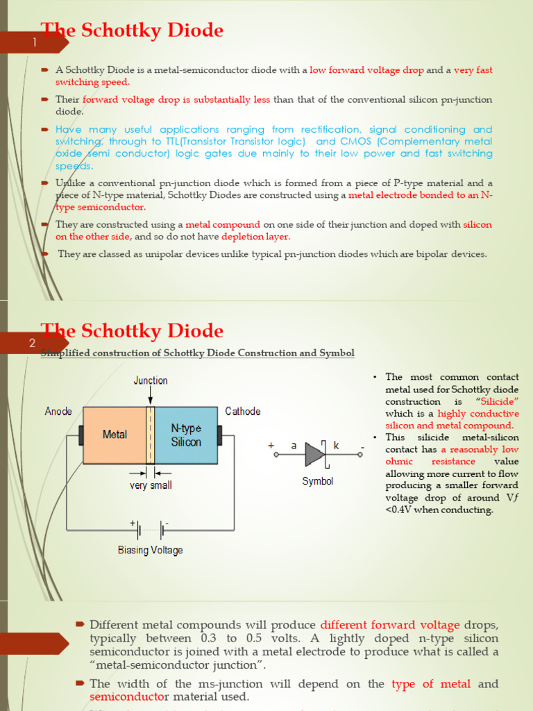 Shottkey, Pin and Tunnel Diodes | PDF | Diode | P–N Junction