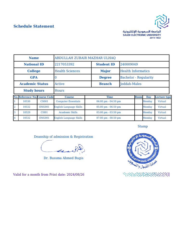 Statements Schedule 1724684754943 | PDF