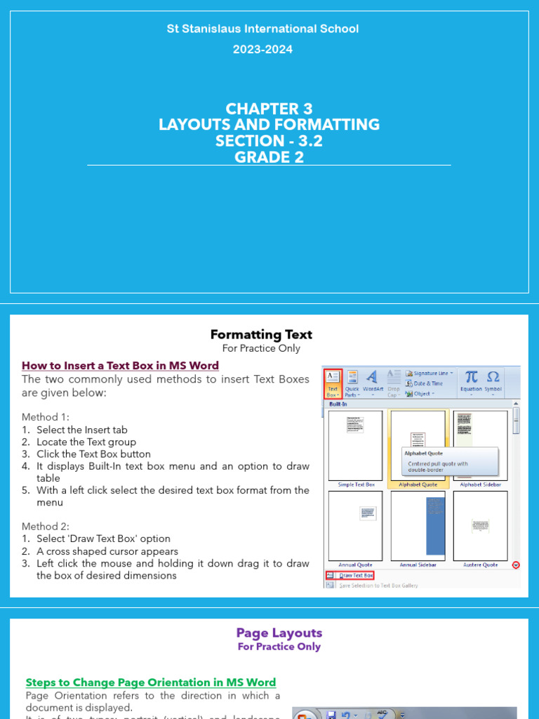Chapter 3 - Layouts and Formatting - 3.2-1 | PDF | Microsoft Word ...