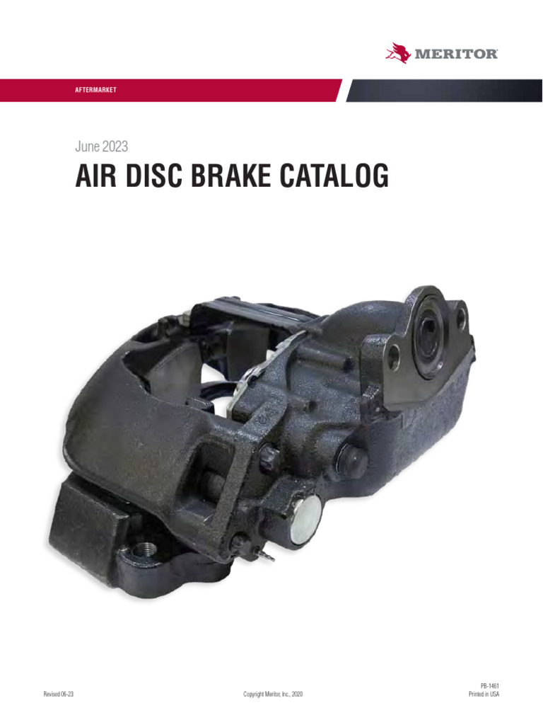 Meritor Air Disc Brake Catalog 2023 | PDF | Brake | Vehicle Technology