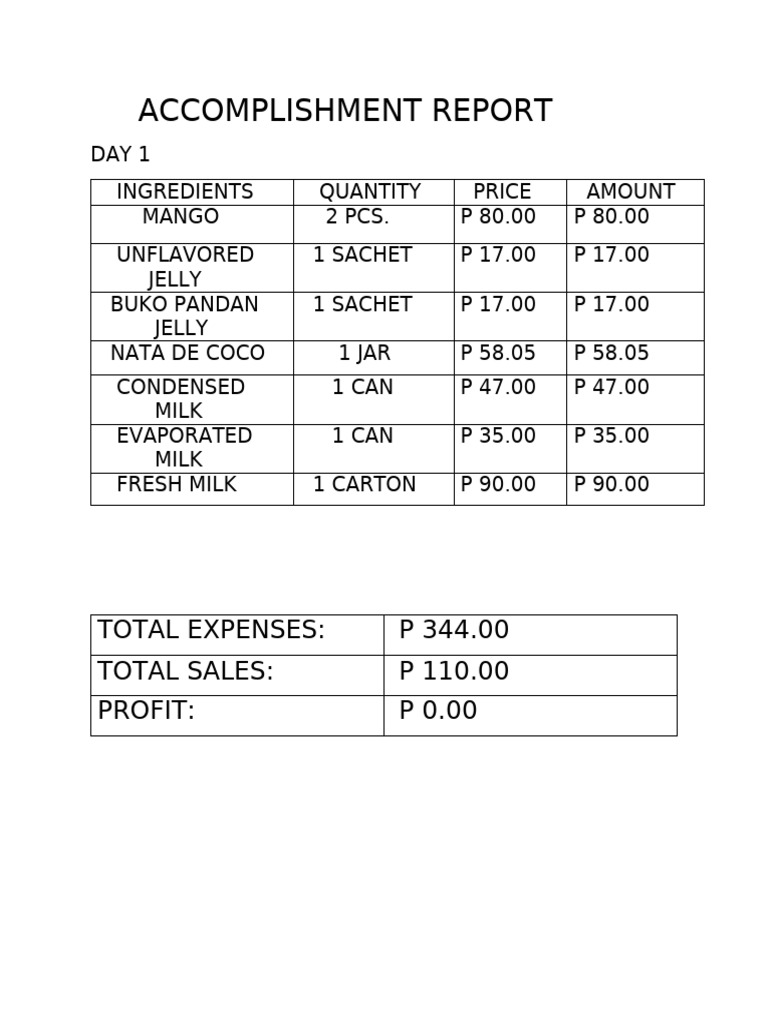 Accomplishment Report | PDF