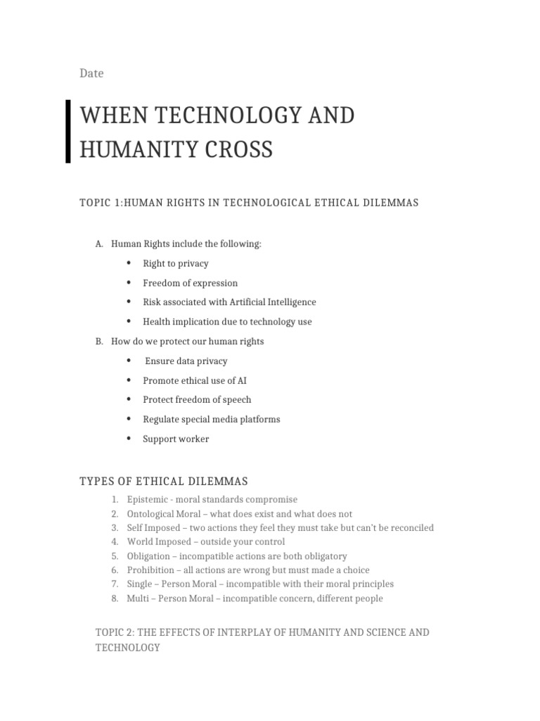 Tech Ethics: Human Rights & Impacts | PDF