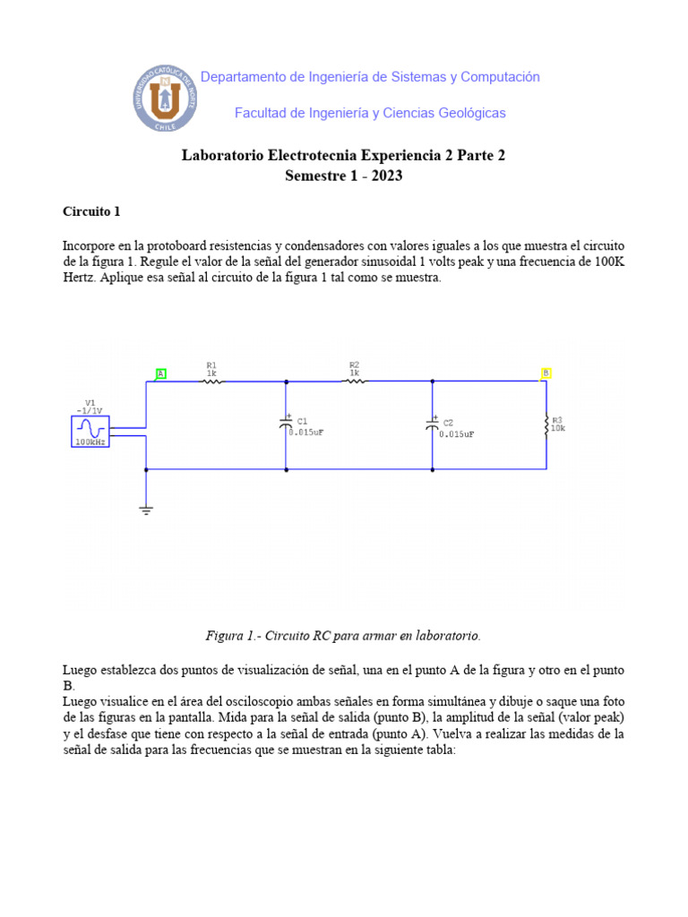 Guía Lab Exp 2.2 | PDF | Amplitud | Red eléctrica