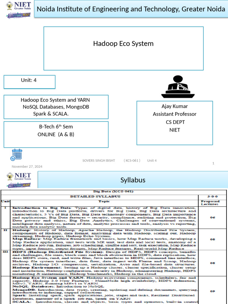 Big - Data PPT Unit 4 | PDF | Apache Hadoop | No Sql
