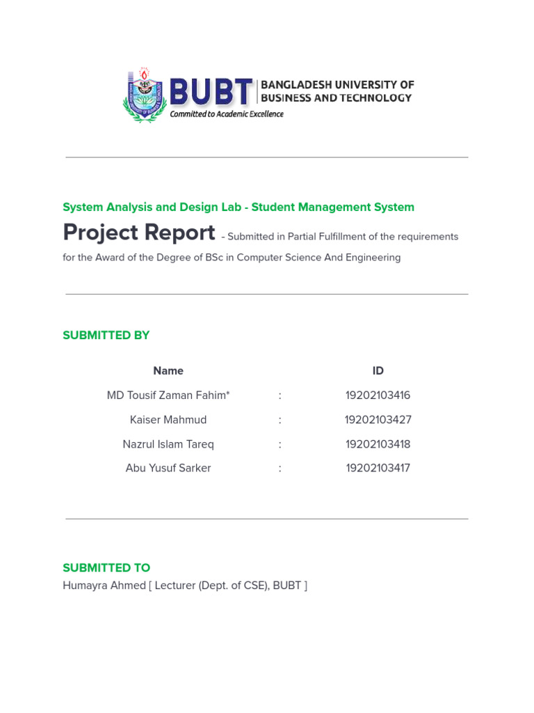 Project Report Student Management System | PDF | Feasibility Study | Computer Science