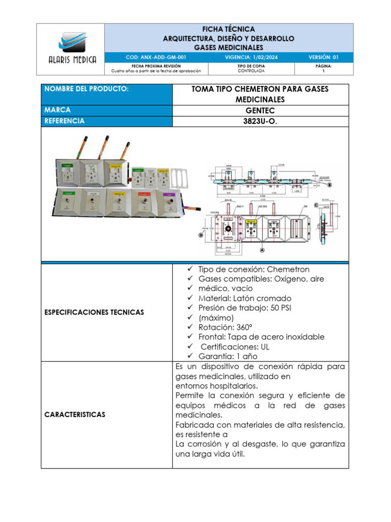 Anx-Add-gm-001 Ficha Tecnica Toma Chemetron | PDF