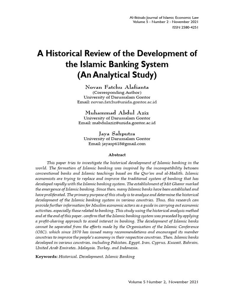Historical Review of The Development | PDF | Islamic Banking And ...