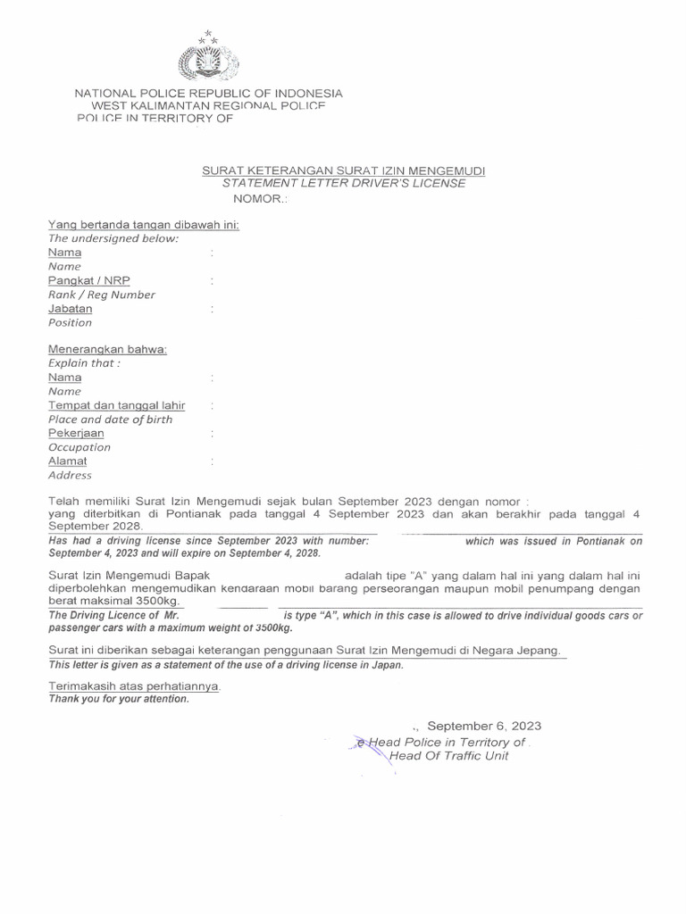 Contoh Statement Letter | PDF