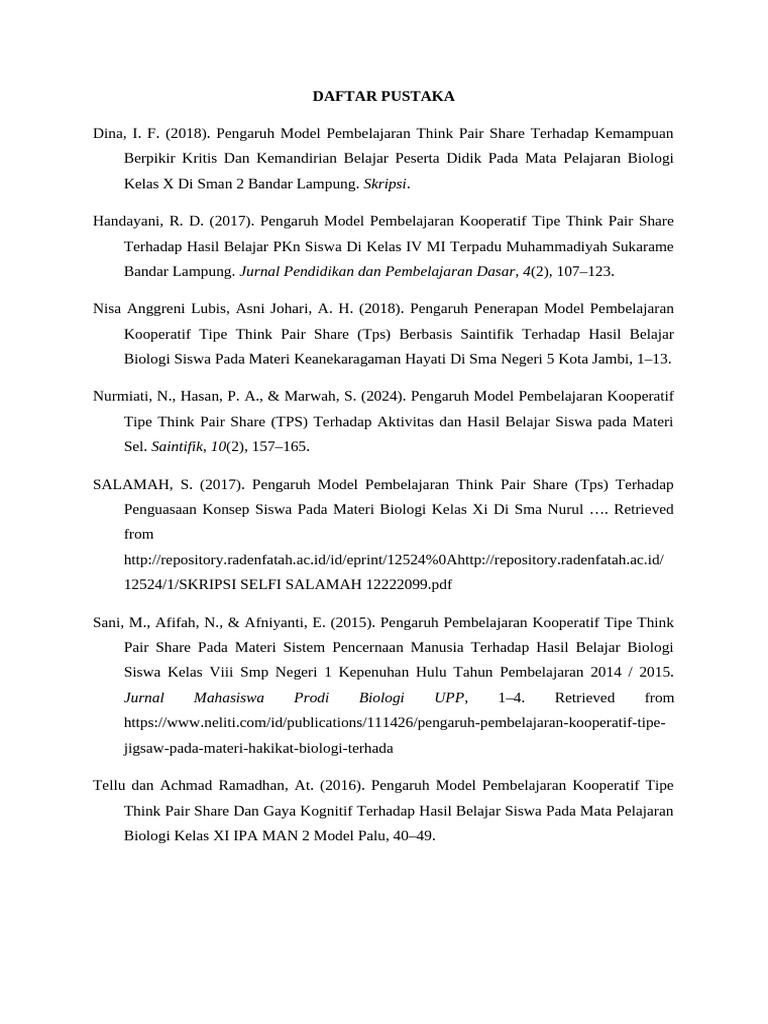 Daftar Pustaka Caca PT 2 | PDF