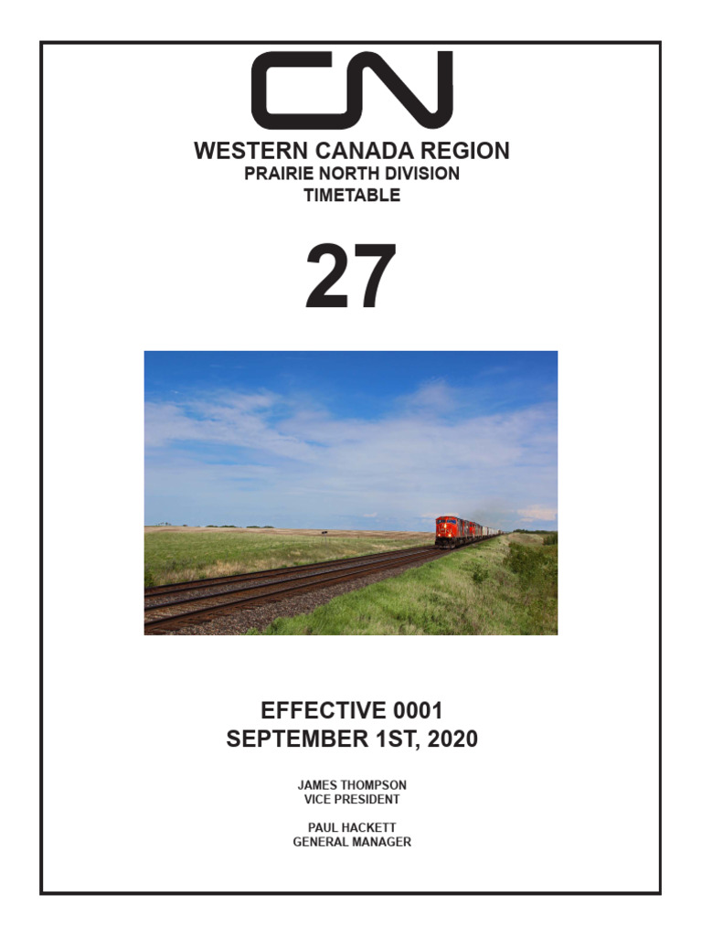 Prairie North TT 27 2020 | PDF | Train | Rail Transport