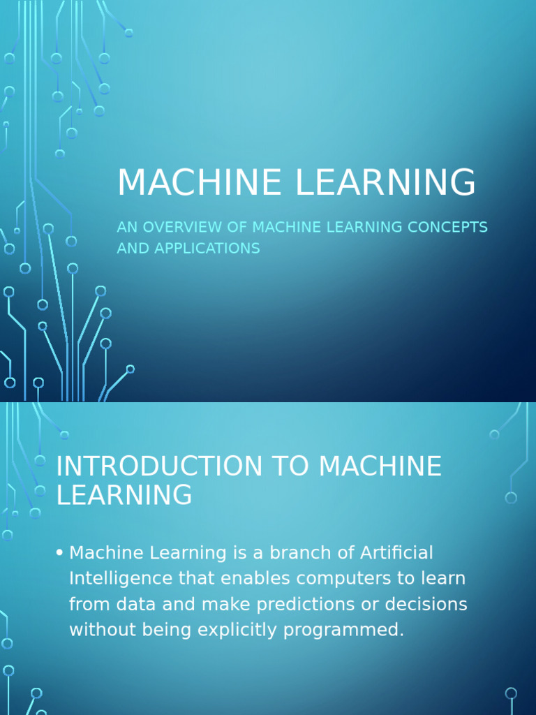 Machine Learning Presentation | PDF