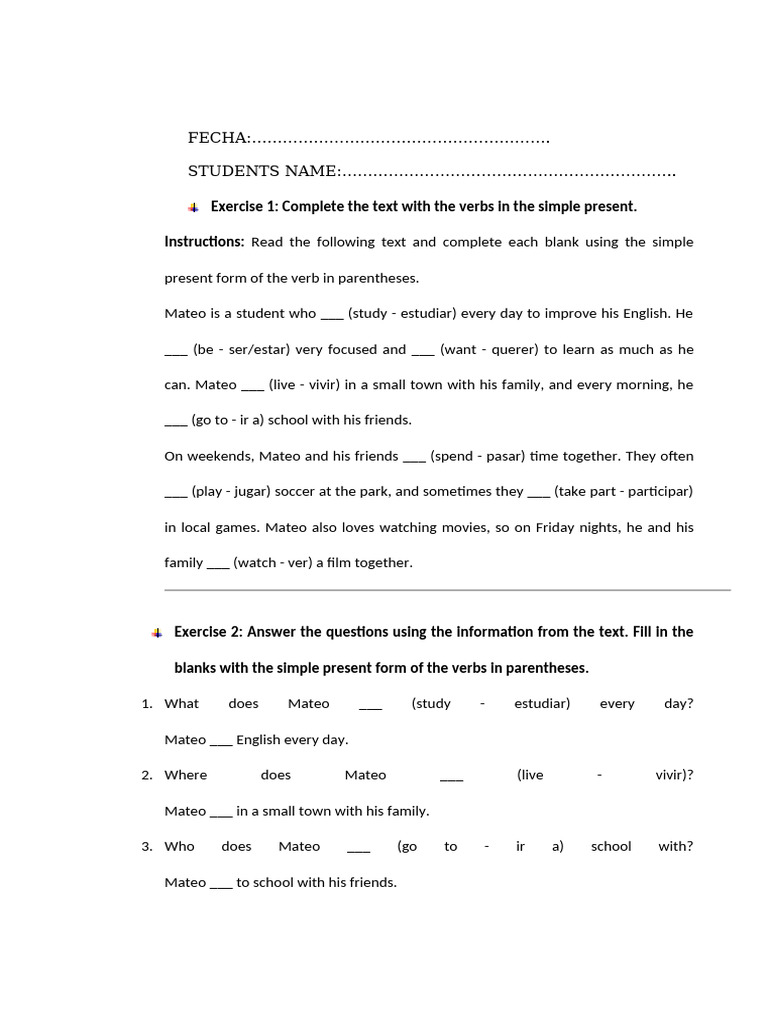 Ingles Presente Simple Pdf Linguistics Grammar