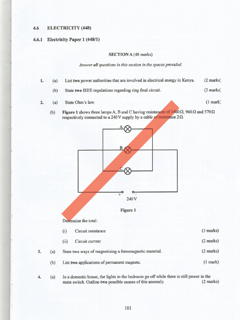 Kcse 2021 Electricity PP1 PP2 Questions | PDF Kcse 2021 Electricity PP1 PP2 Questions | PDF