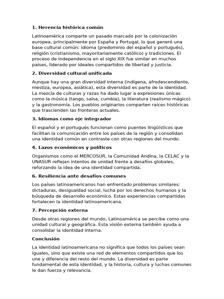 Identidad Compartida en Latinoamérica | PDF