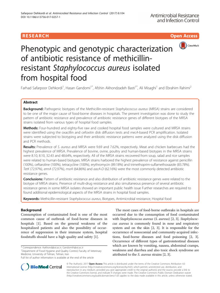 Phenotypic and Genotypic Characterization | PDF | Methicillin Resistant Staphylococcus Aureus ...