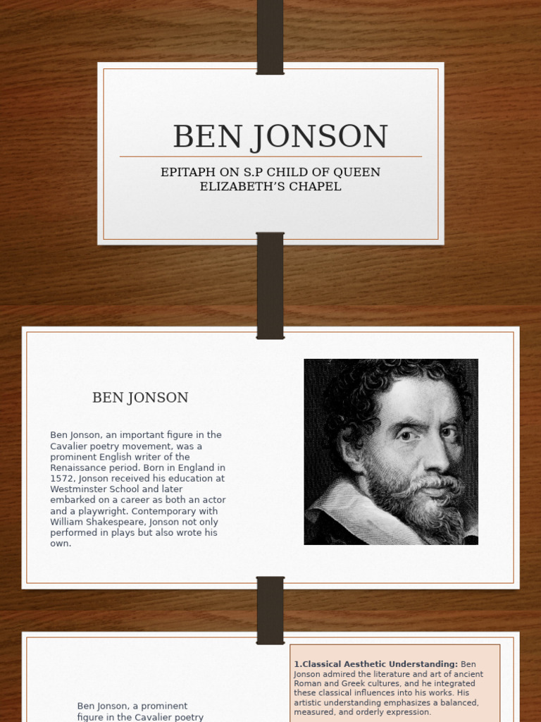 Epitaph On SP (Mai̇n1) | PDF | Ben Jonson | Poetry
