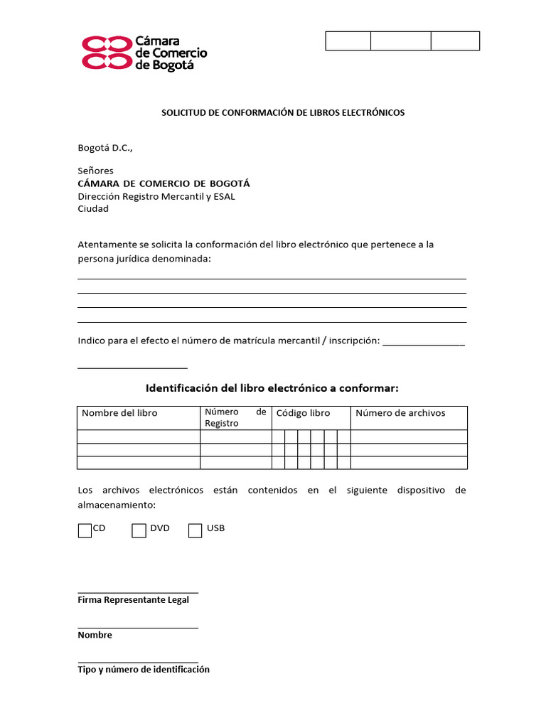 Formato de Solicitud de Conformacio N de Libros Electro Nicos | PDF