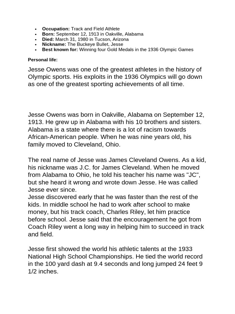 Jesse Owens | PDF